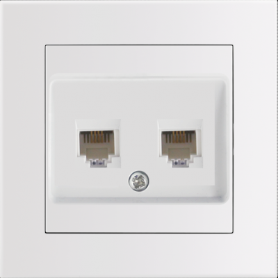 Arnold Recessed wall LAN socket 2x Cat5 White