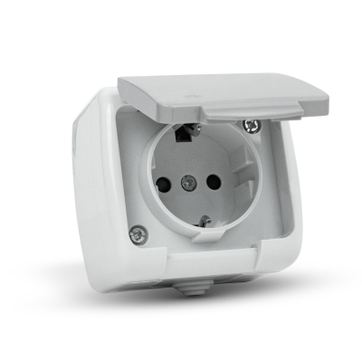Stephan surface mounted wall socket earthed IP54