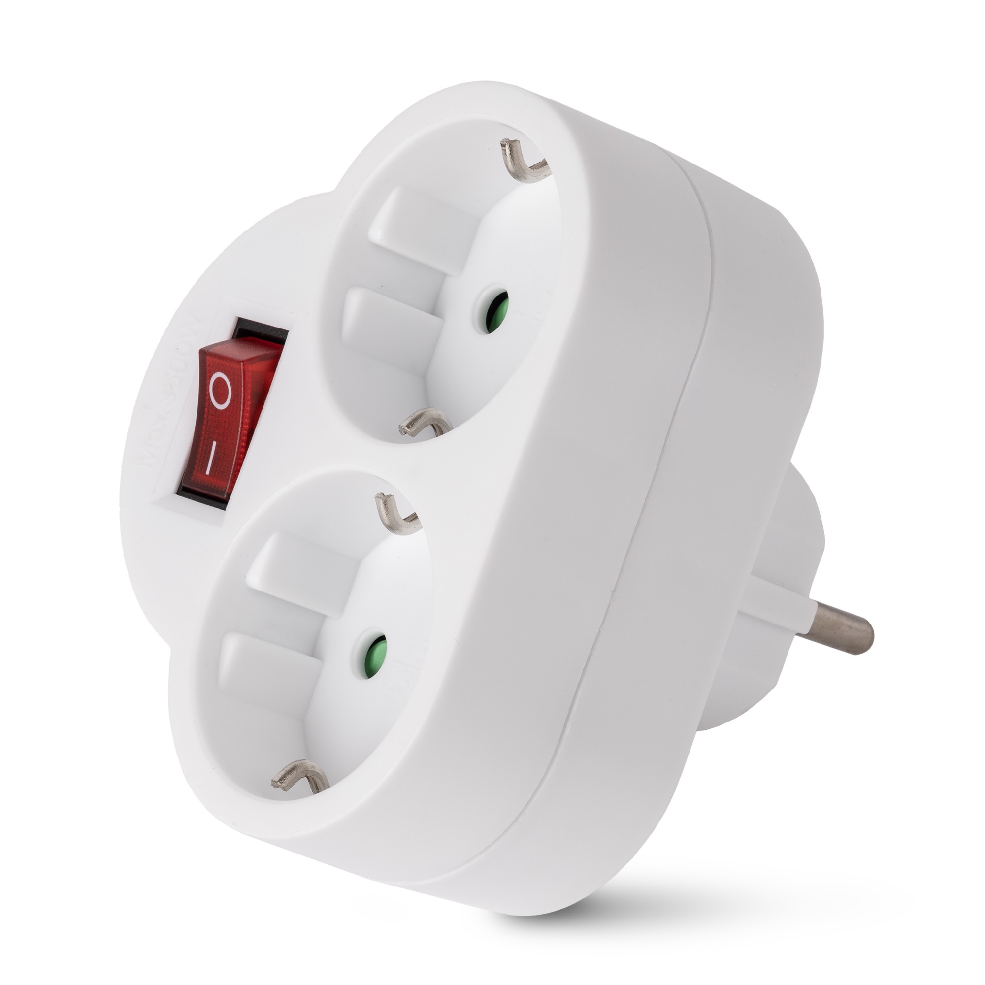 Power Adapter 2 Sockets (2 Earthed) with Switch